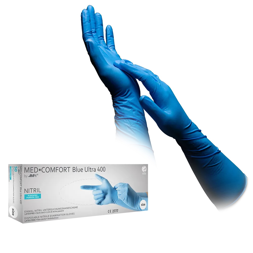 Nitrile gloves, blue, size XXL, powderfree, Med-Comfort Ultra 400: buy ...