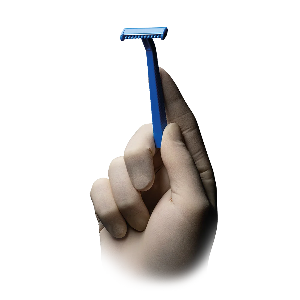 ABS disposable razor with stainless steel blade, 1 edge, colour blue ...