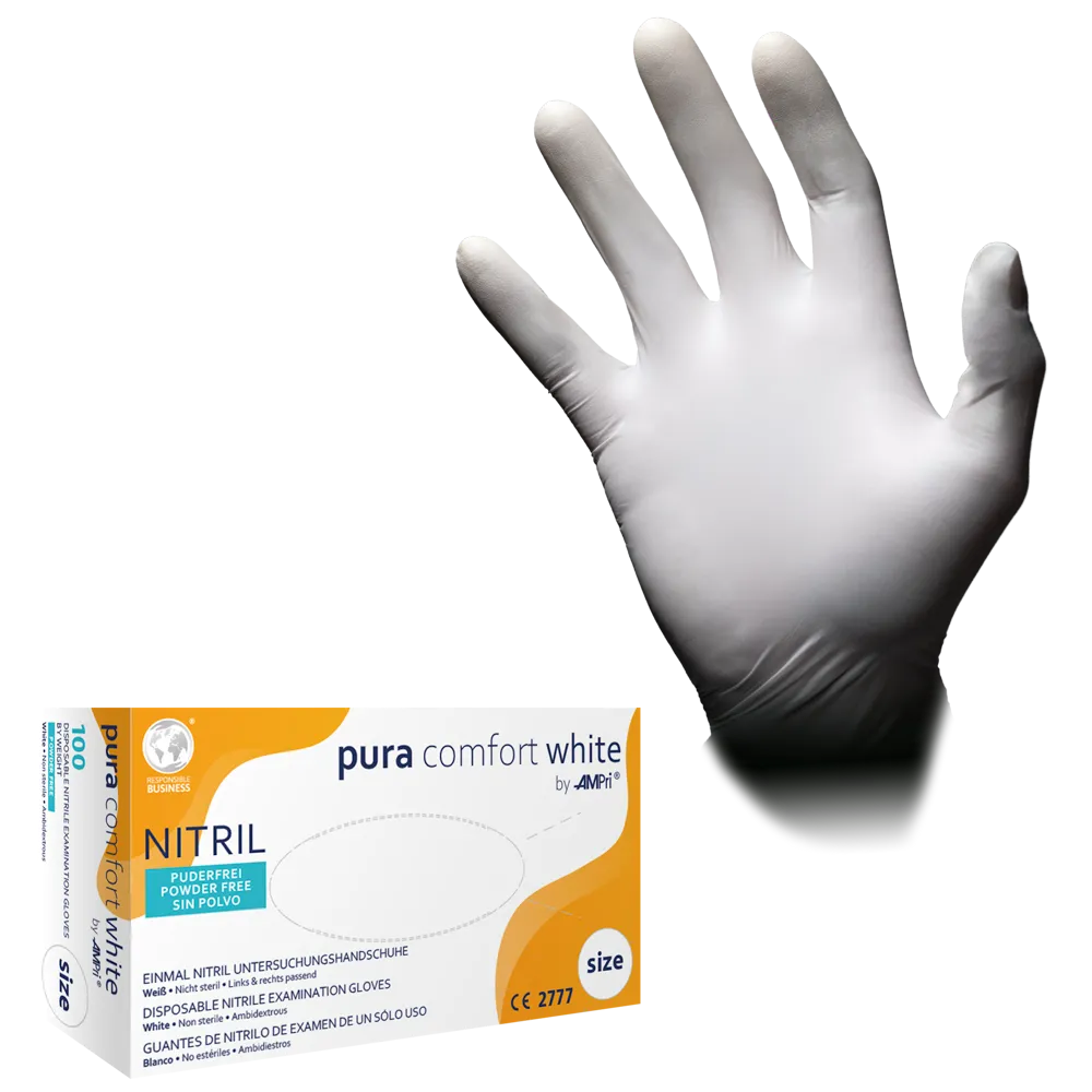 Nitrile gloves, white, size XL, powderfree, Puracomfort white: buy ...