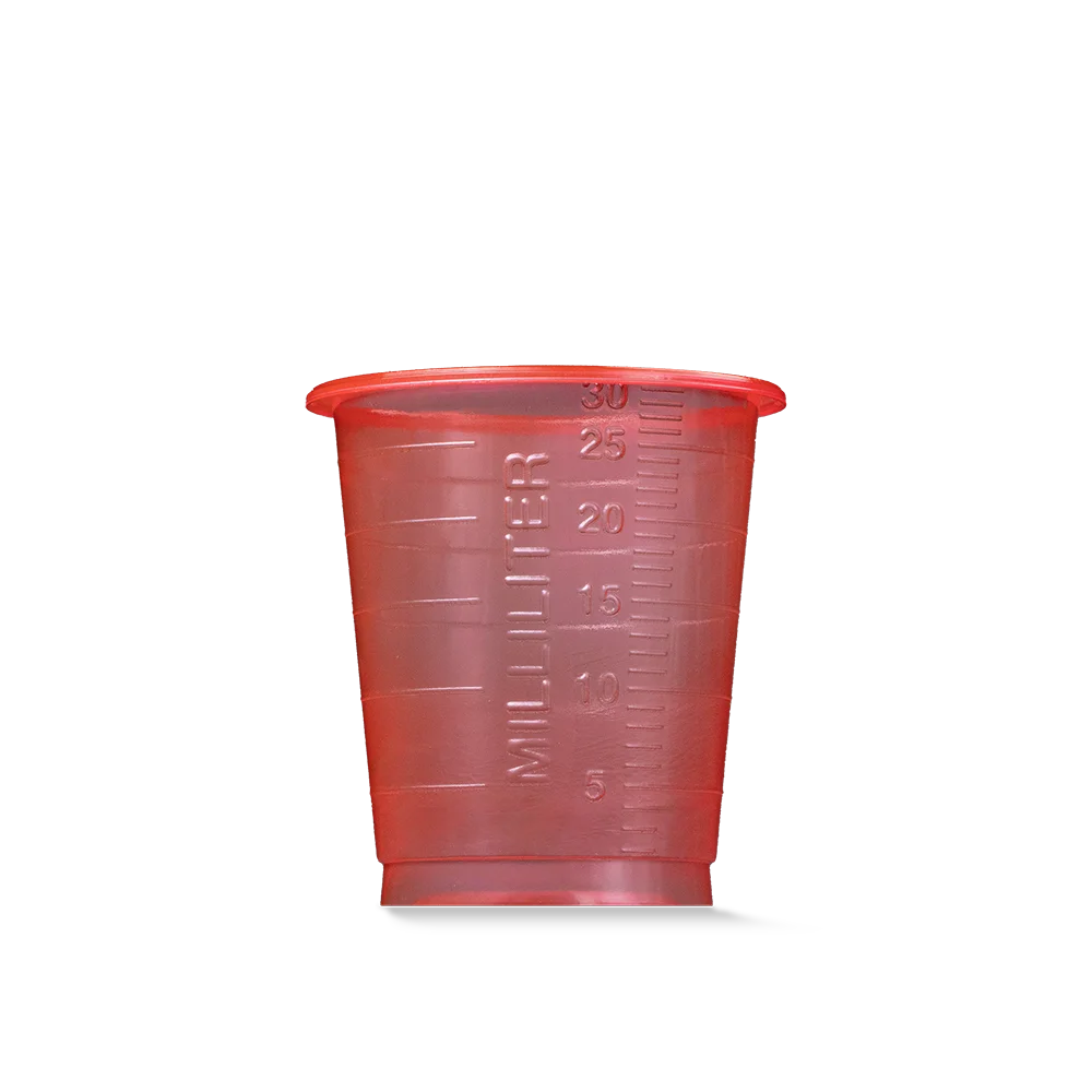 PP Medicine cup, colour red, 30 ml, graduated: buy polypropylene ...
