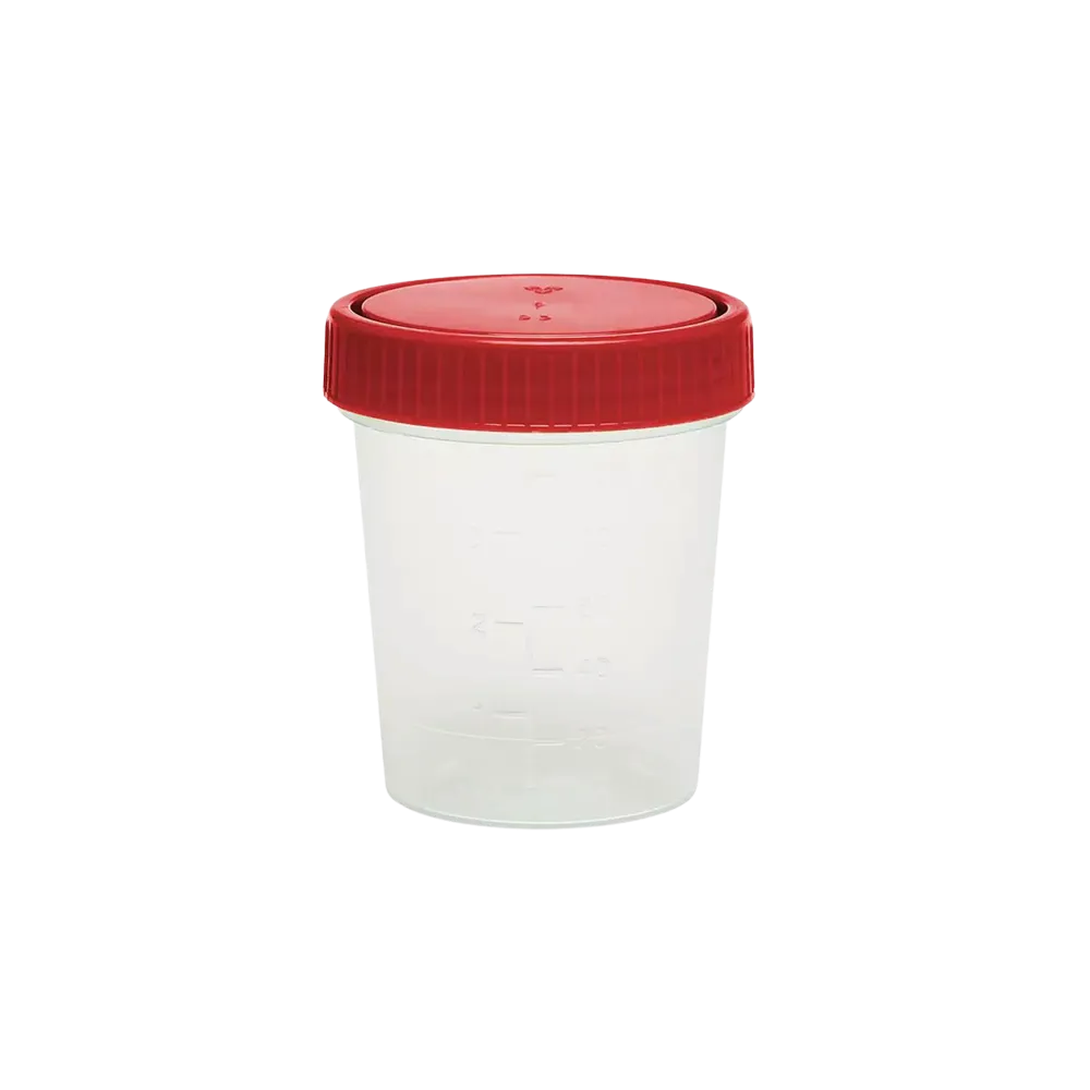 PP Urine collection container with screw cap, 125 ml, colour ...
